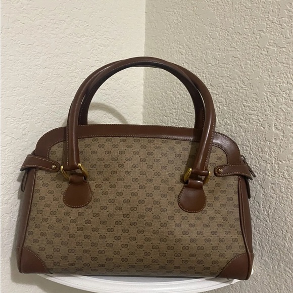 Gucci | Bags | Guccisupremevintage Leather Satchel Handbag With Normal ...